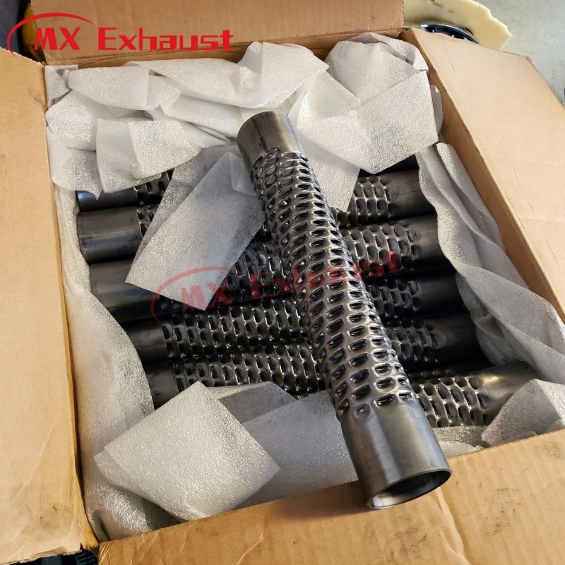 MX Exhaust High Performance Stainless Steel Exhaust Muffler Perforated ...
