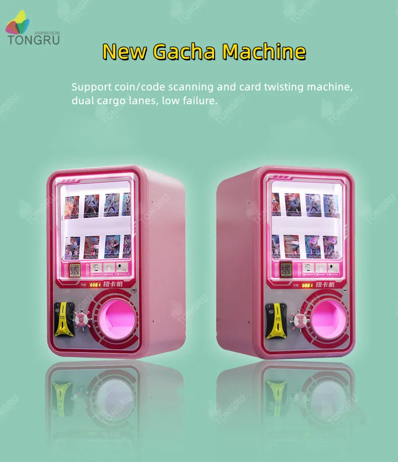 Pink Card Twist Gachapon Game - Sticker Vending Machines