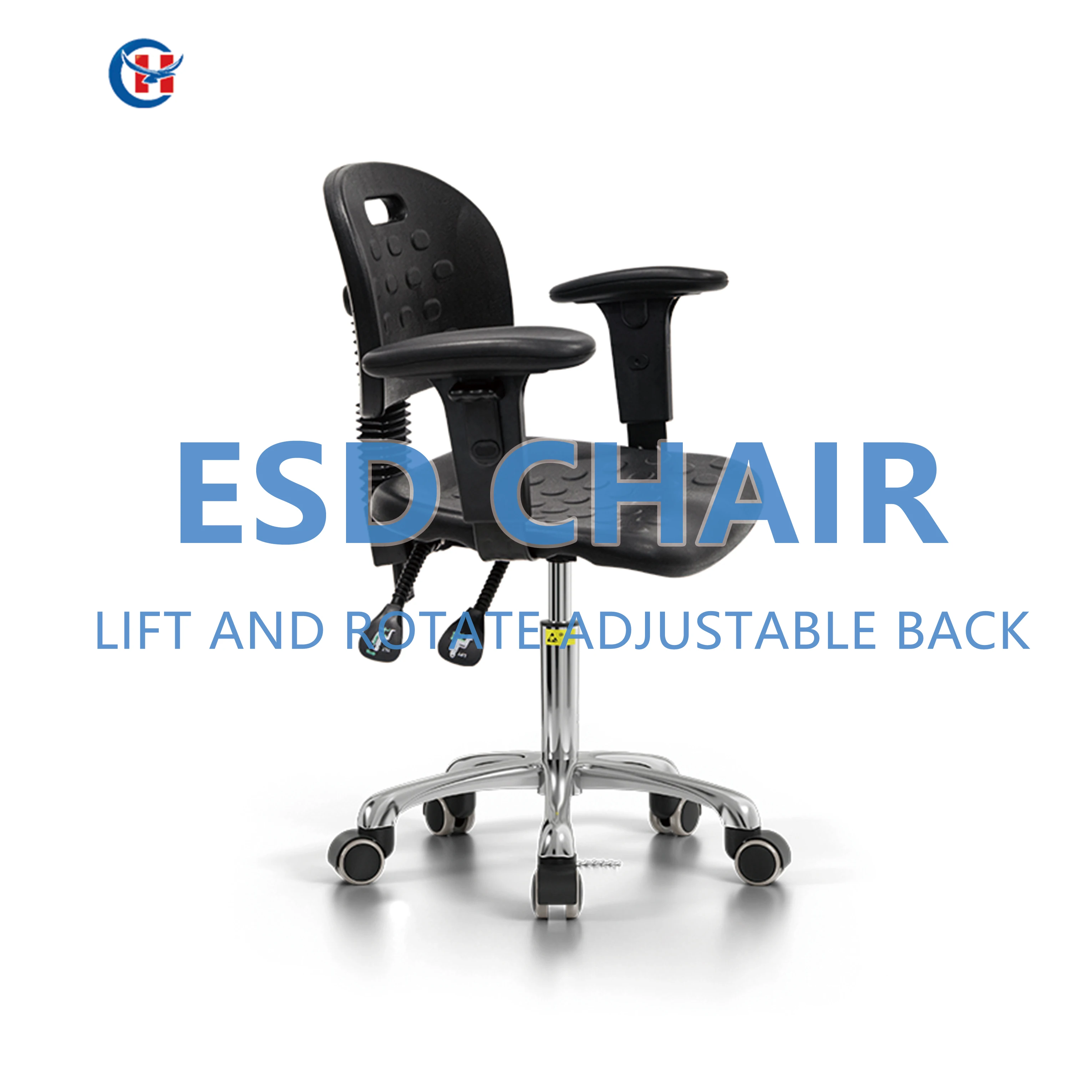 Laboratory Chairs Esd Lab Chair Pu Foam Anti-static Backrest Dust-free ...