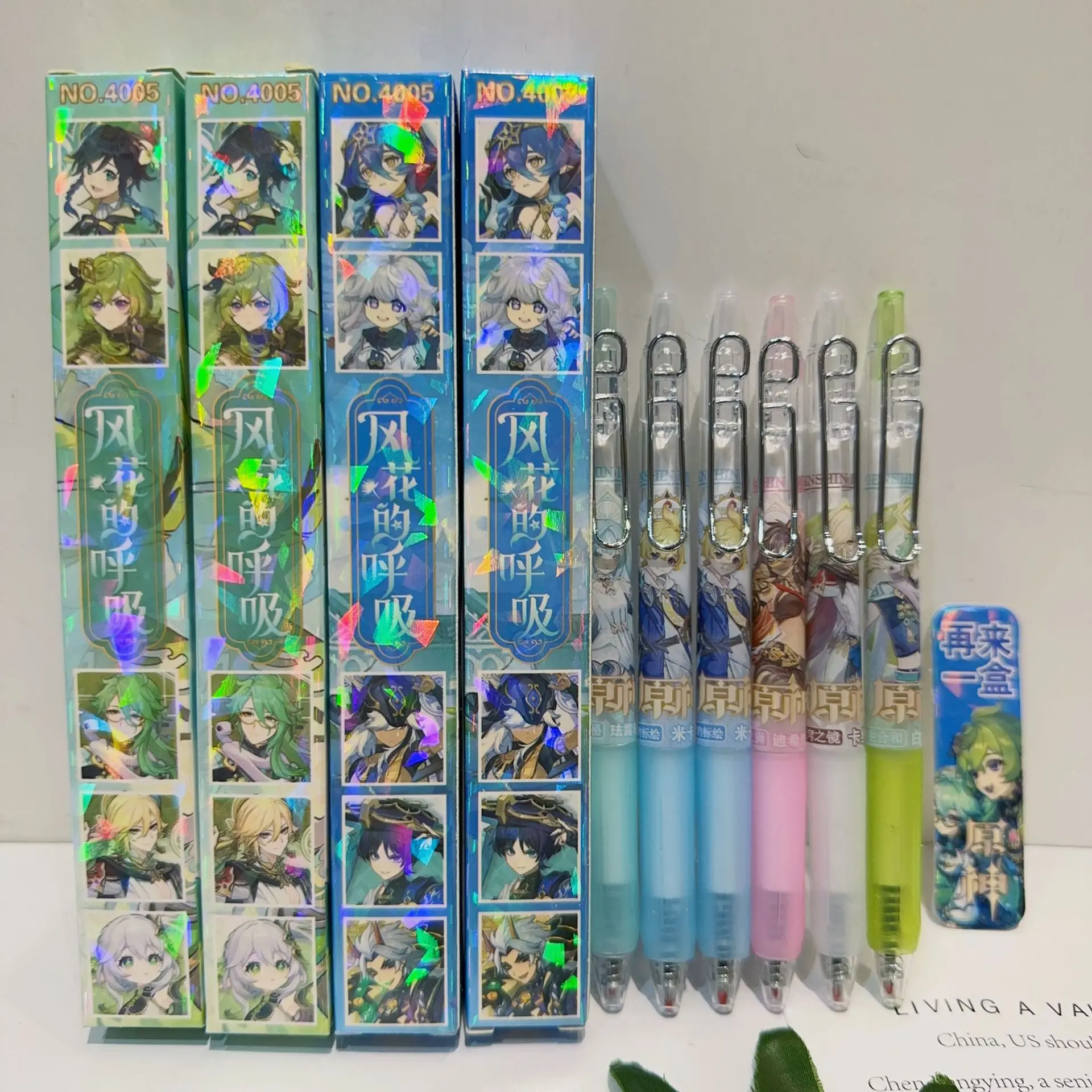 Genshin Impact Cartoon Draw Blind Box Neutral Pen Students Anime Press ...
