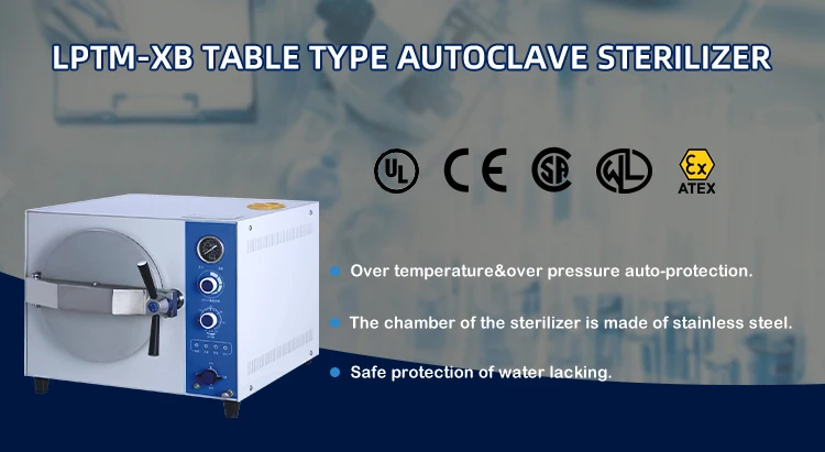 Table top hospital equipment pharmaceutical medical waste pressure steam sterilizer autoclave ...