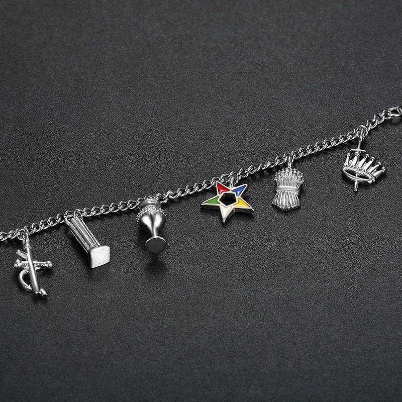 Gold Women Masonic Freemason Jewelry OES Charms Bracelets