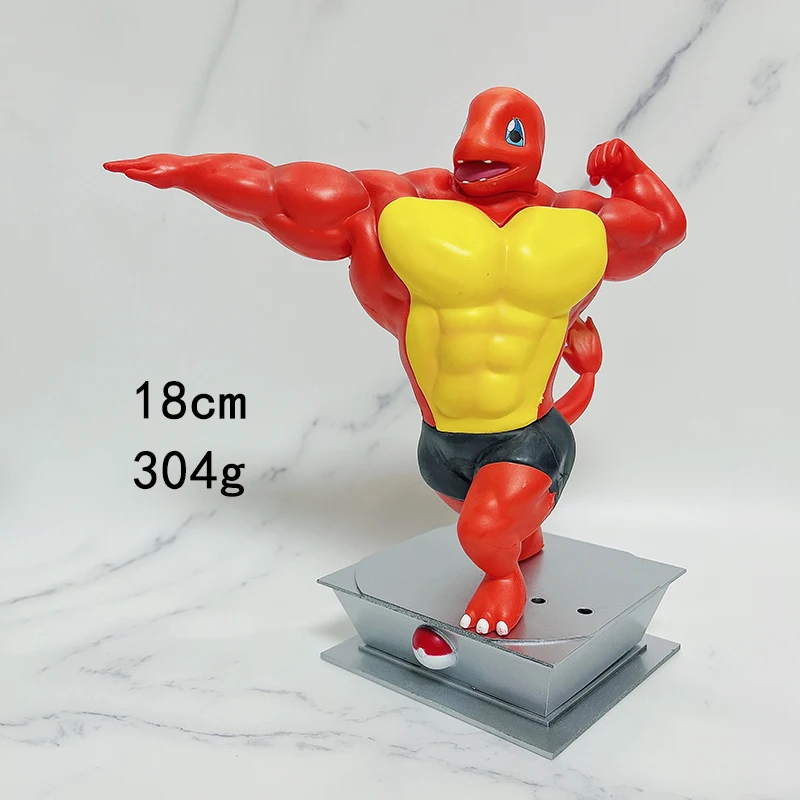 Fitness Muscle Pikachu Charmander Squirtle Pokemons Anime Action Figure ...