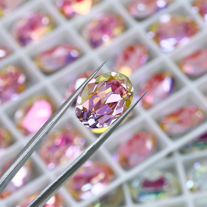 Wholesale Dongzhou Oval Glass Rhinestone K9 Crystal Beads