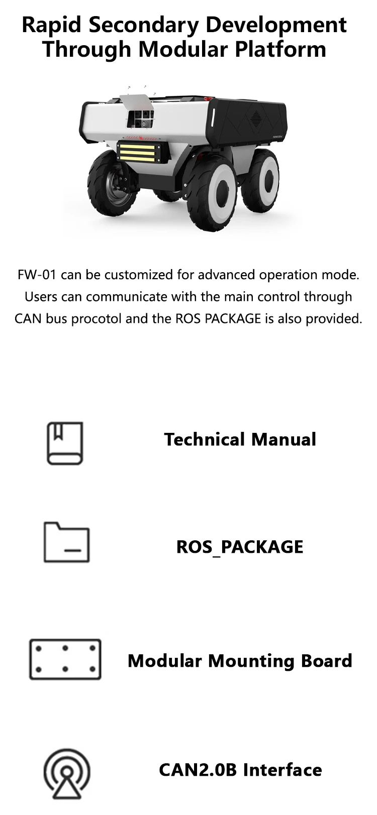 FW-01 UGV Robot Platform - Omnidirectional AI Patrol Vehicle