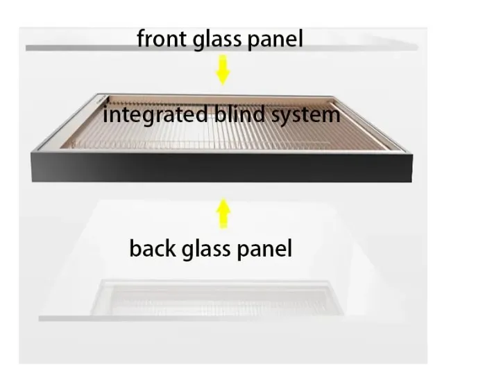 Electric Aluminum Slats - Built in Louver Integral Blinds