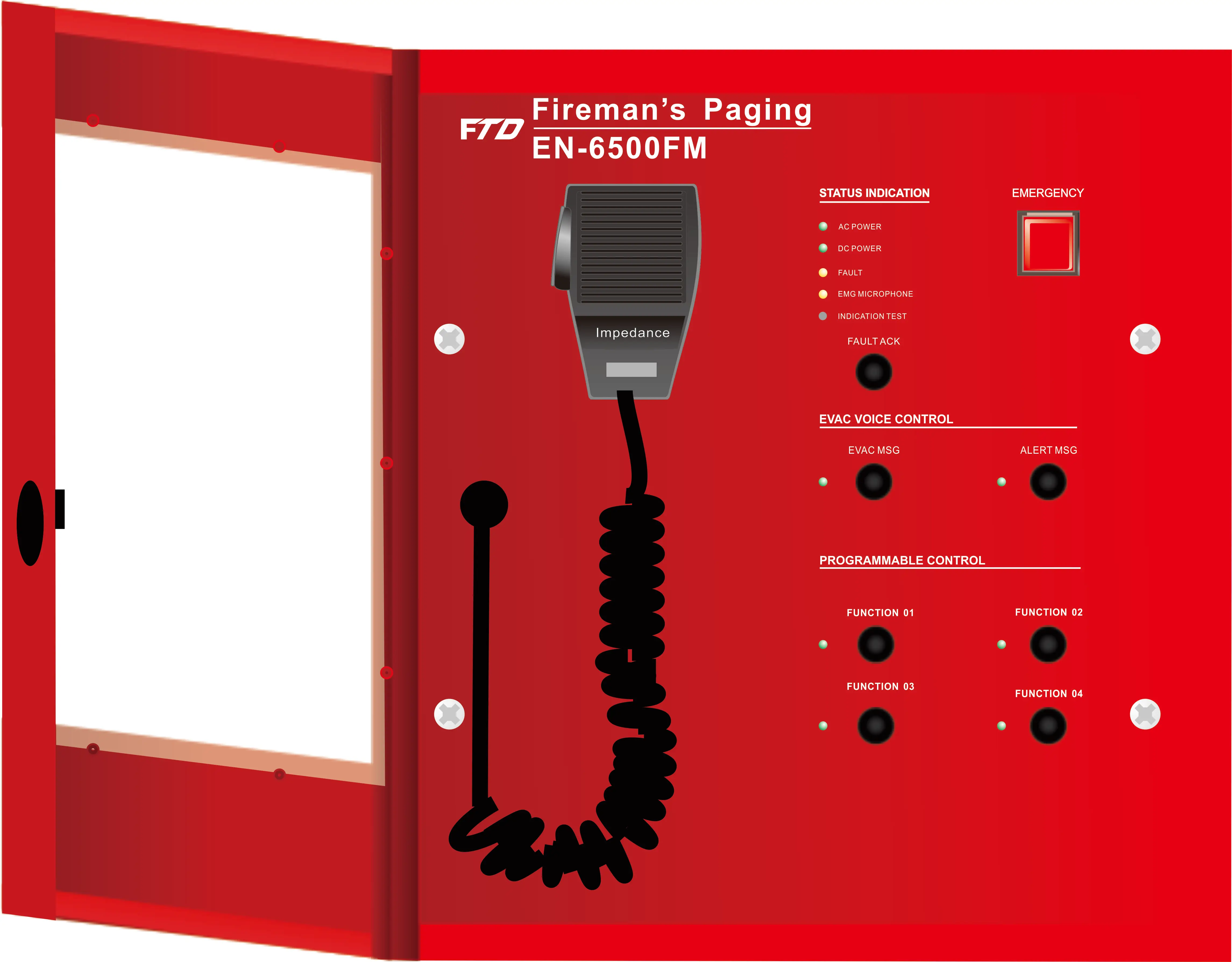 EVAC Fireman Microphone with DC24V Power Supply, 3-Year Warranty, Ideal ...