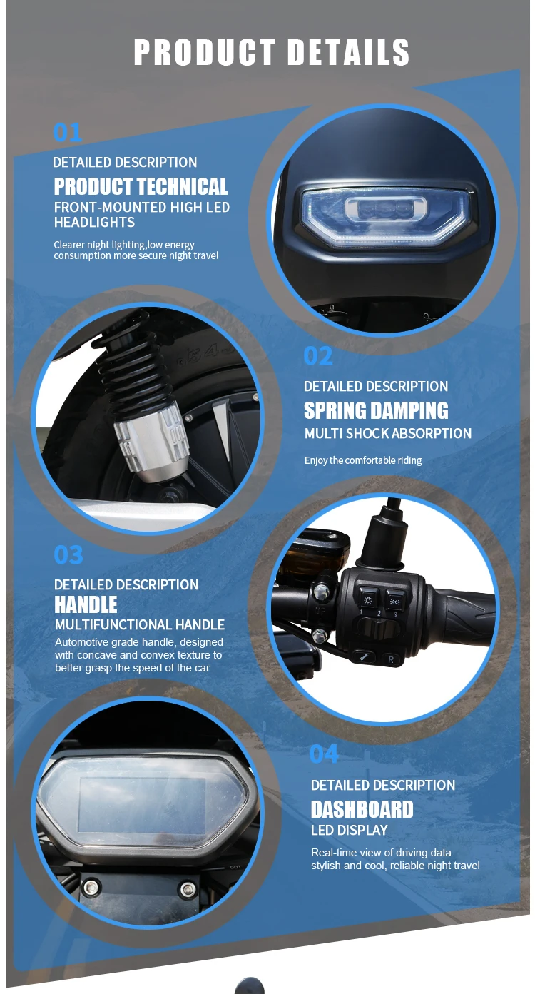 Zhongfa Electric Scooter 1500w Power For Thrilling 72km/h Speed - Your Ultimate Ebike For High ...