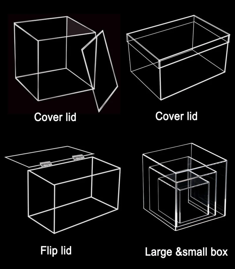 Custom Acrylic Box Clear Plexiglass Acrylic Display 5side Box With Lid ...