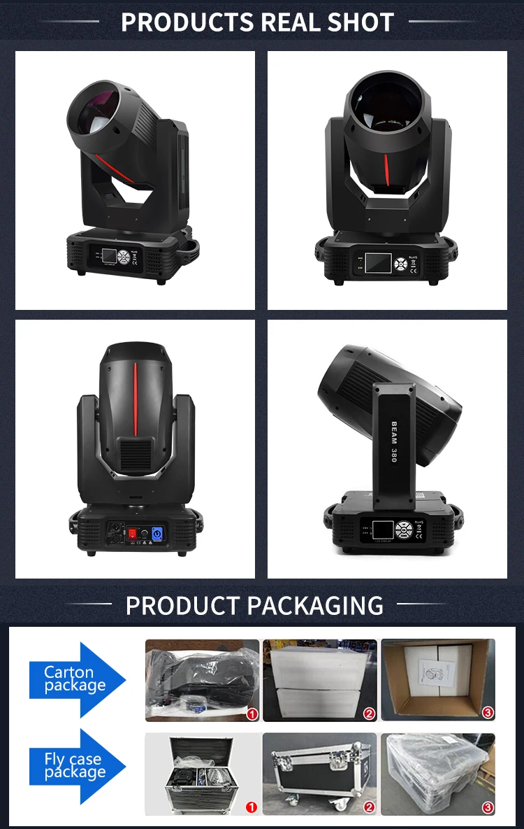 MOWL 380W Sharpy Beam Moving Head Light - Professional Stage Lighting