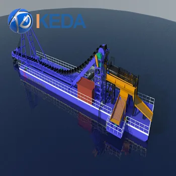 100 Tons/h Bucket Gold Dredging Boat/diamond Mining Barge Dredger For ...