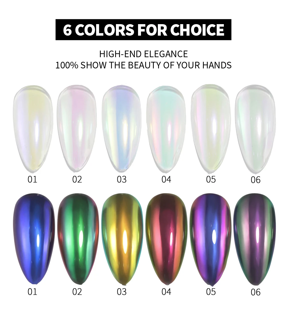Magic Aurora Liquid Mirror Powder Your Logo Mermaid Chrome Pigment ...