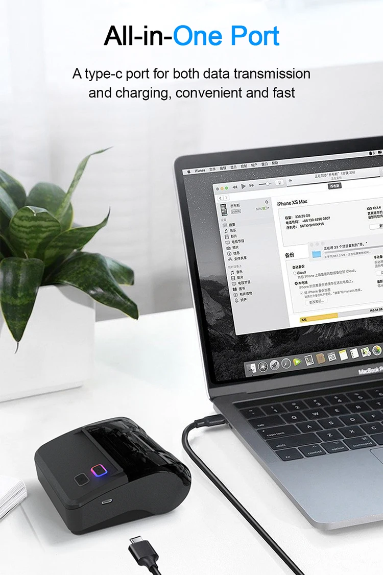 80mm Mini Portable Wireless Printer Imprimante Thermique Bluetooth ...