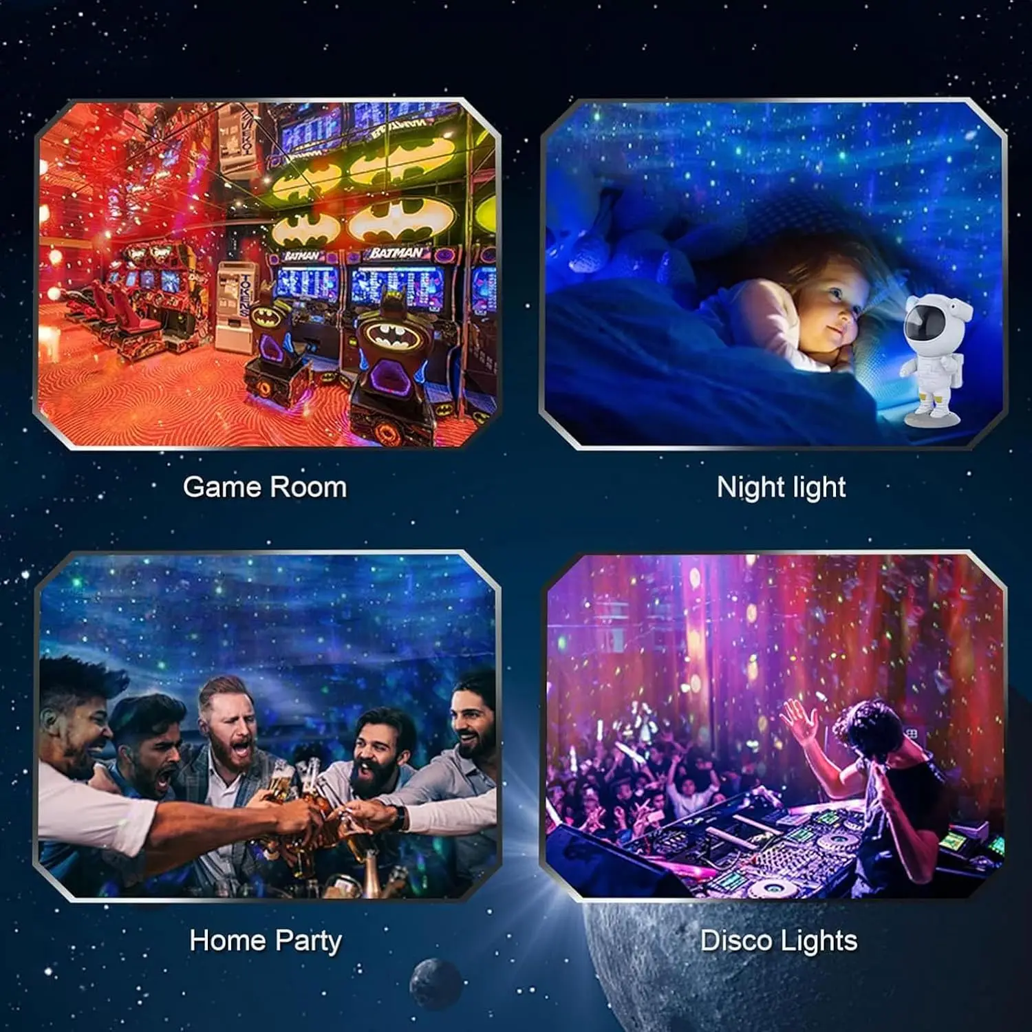 Space Astronaut Space Moon Starry Sky Sterren Astro Nebula Galaxy Rgb Laser Galactic Projector ...