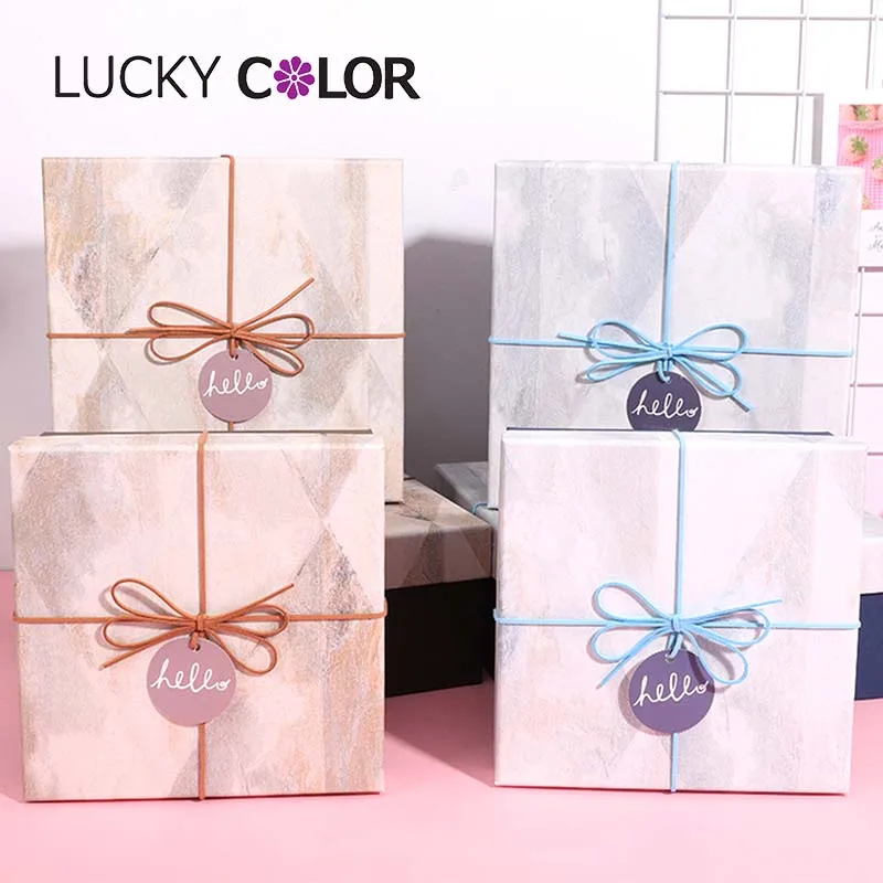 Custom Printing Craft Paper Gift Box Package With Ribbon Gift Baskets ...