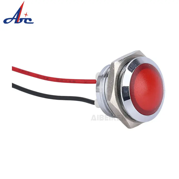 16mm Chrome Housing Green Super Led Indicator Lamp 24vdc For Vehicle ...