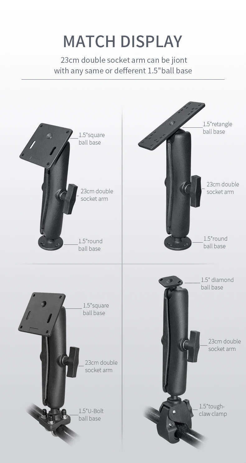 23cm Ball Mount With 100*100 Standard Amps Hole Pattern For Heavy Duty ...