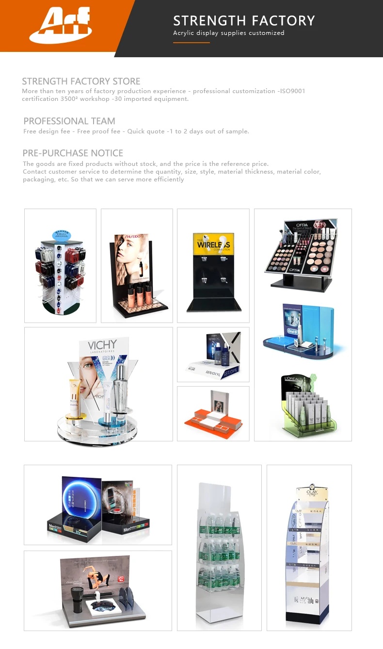 Acrylic Tabletop Display Table Custom Card Slot Layered Display Rack ...