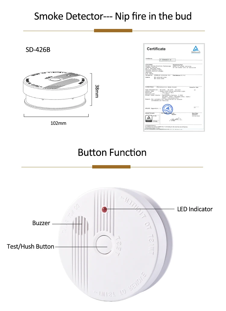 Battery Operated Standalone Smoke Detector Tester Portable ...