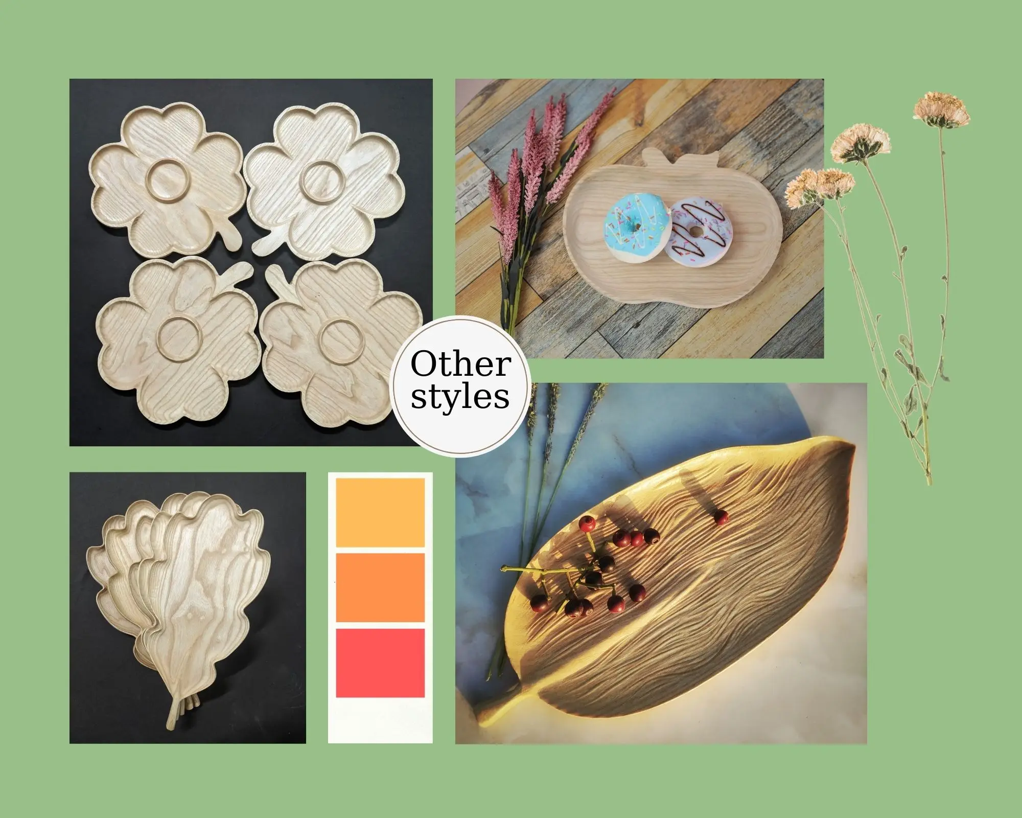 Round Wood Plates Unbreakable Classic Plates Easy Cleaning Lightweight ...