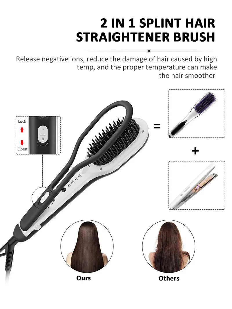 Wholesale Salon Hot Electric Straightening Combs 2 in 1