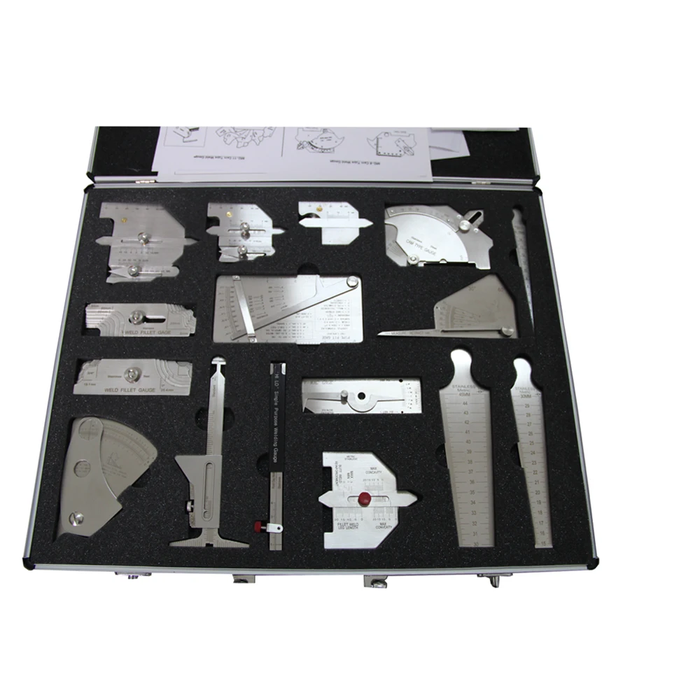 16pcs Stainless Steel Welding Gauge Tool Kit for HI-LO Test with Brief ...
