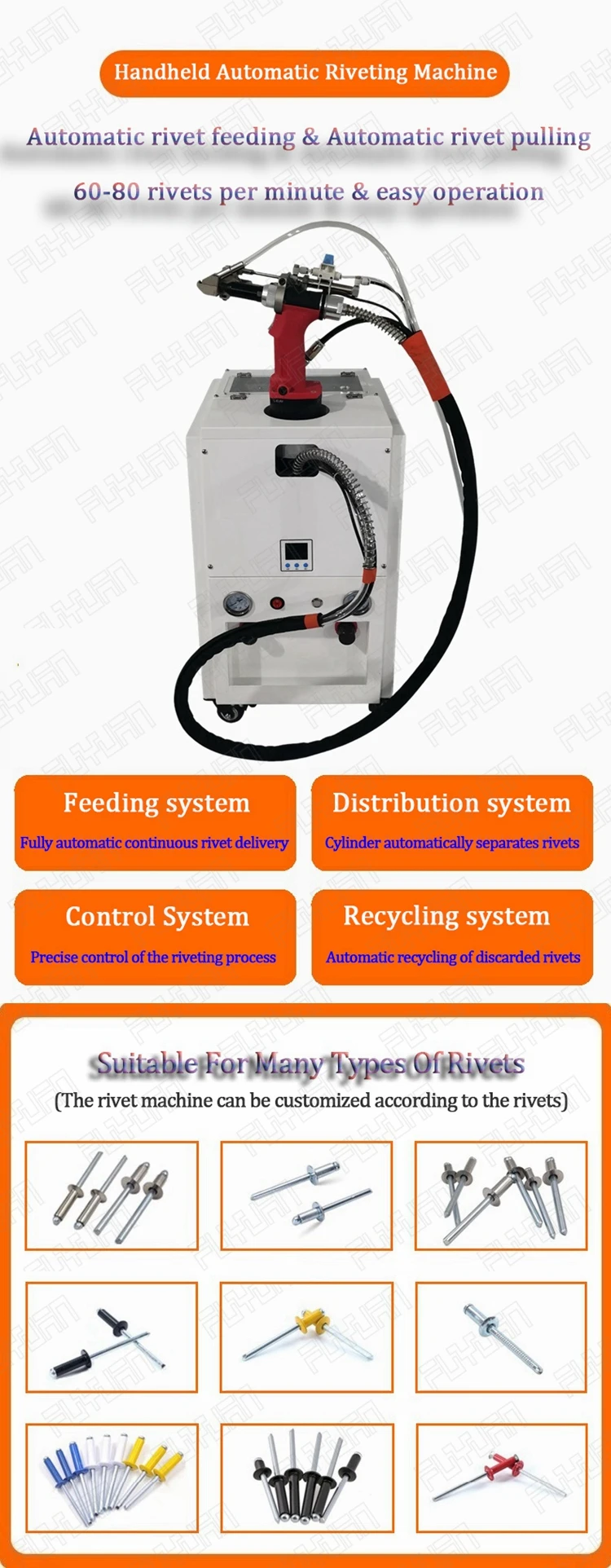 FLYJAN Pneumatic Air Rivet Nut Gun - Efficient Riveting