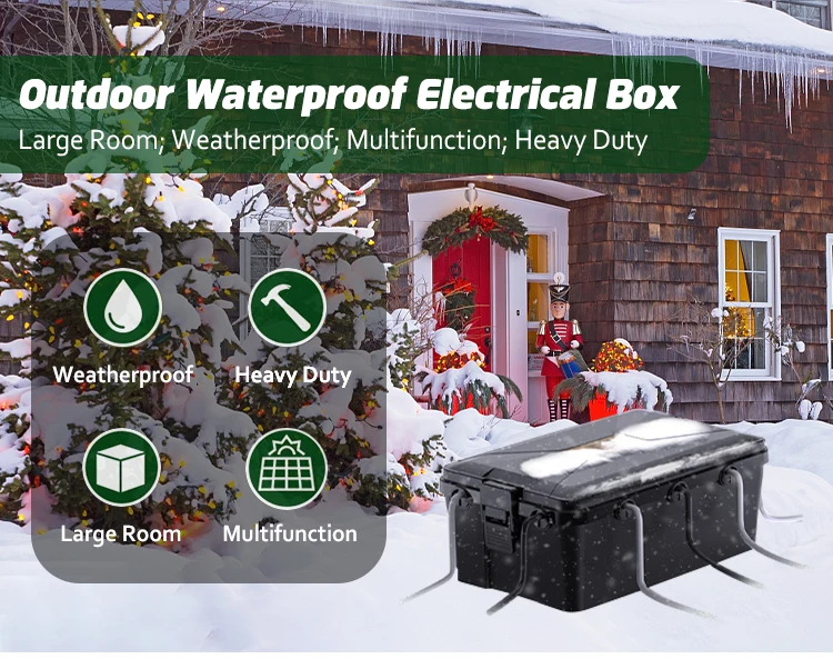 Outdoor Pp Plastic Black Electrical Boxes Ip54 Weatherproof Conduit ...