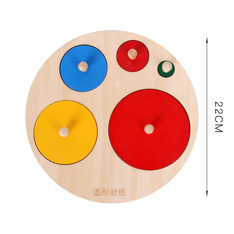 Wooden Montessori Educational Circle Shape Colorful Toy Baby Kids Early ...