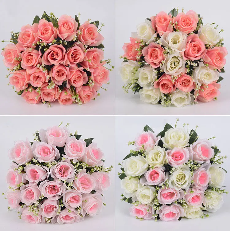 18 Head Open Premium Large Artificial Rose Bouquet