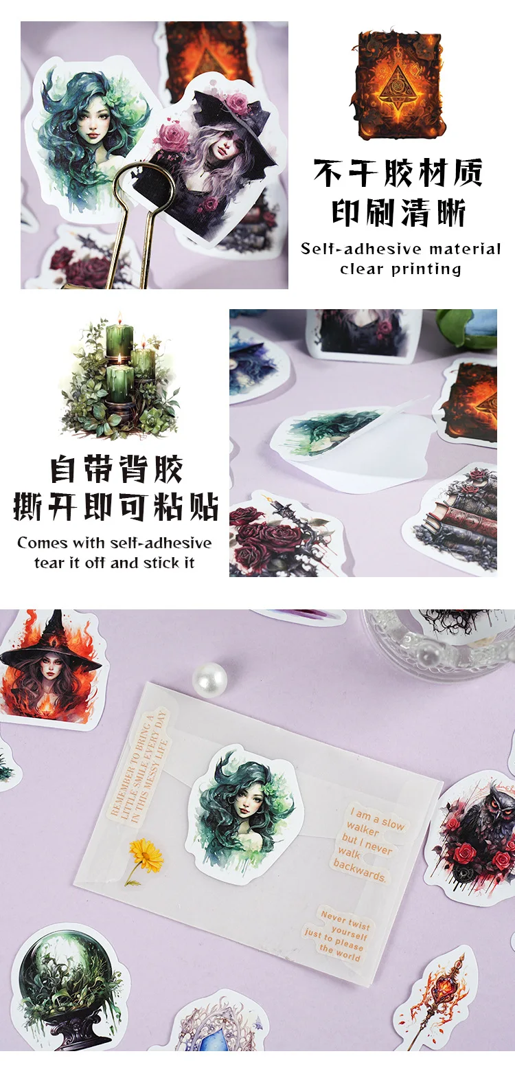 30pcs/box Box Stickers Fantasy Wizard Wizard Theme Handbook Diy ...