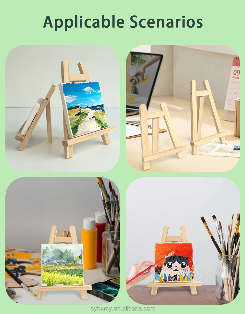Wooden Tabletop Easel Display Stand Kids Painting Mini Art Easel ...