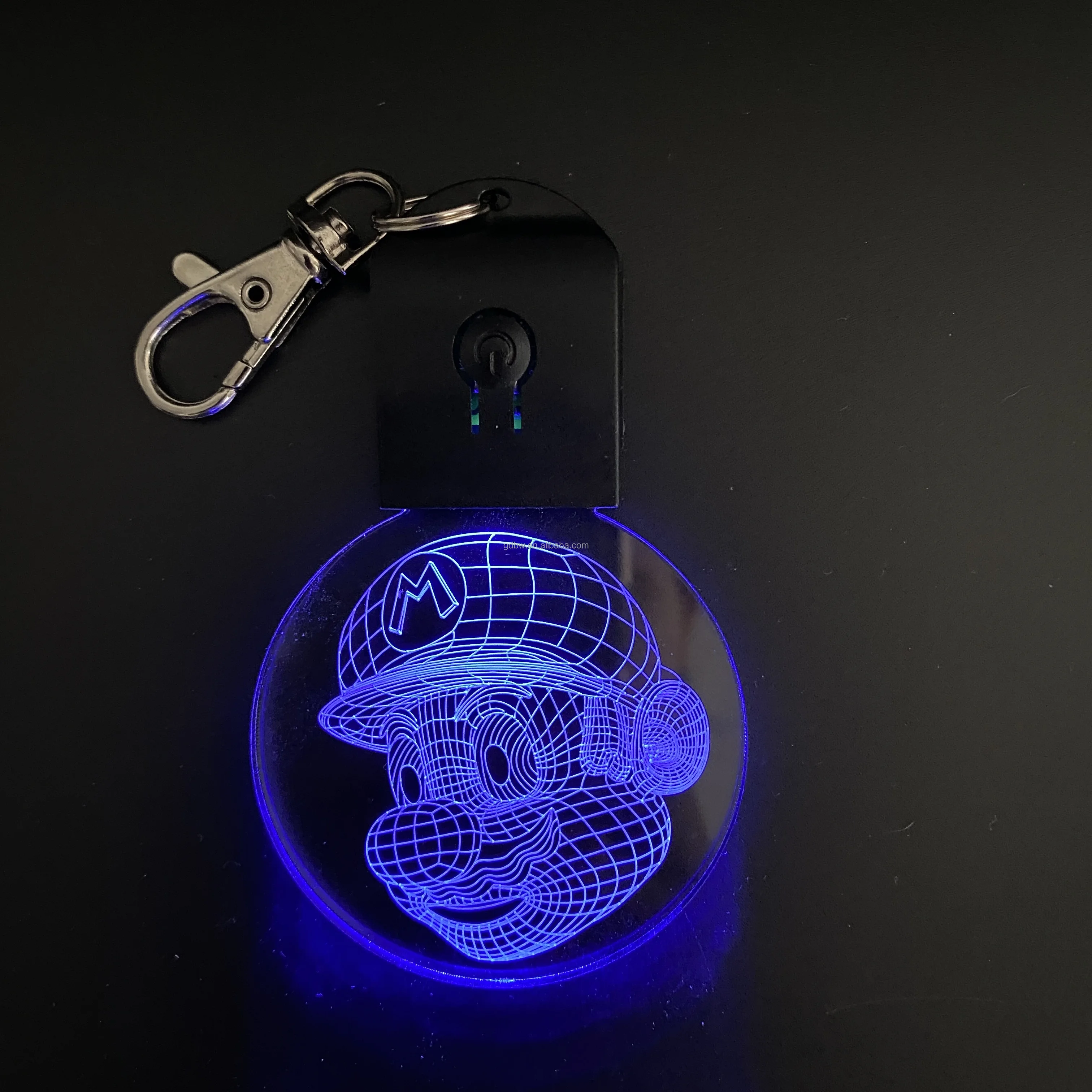 Blank Acrylic Keychain with RGB LED - Rechargeable Gift