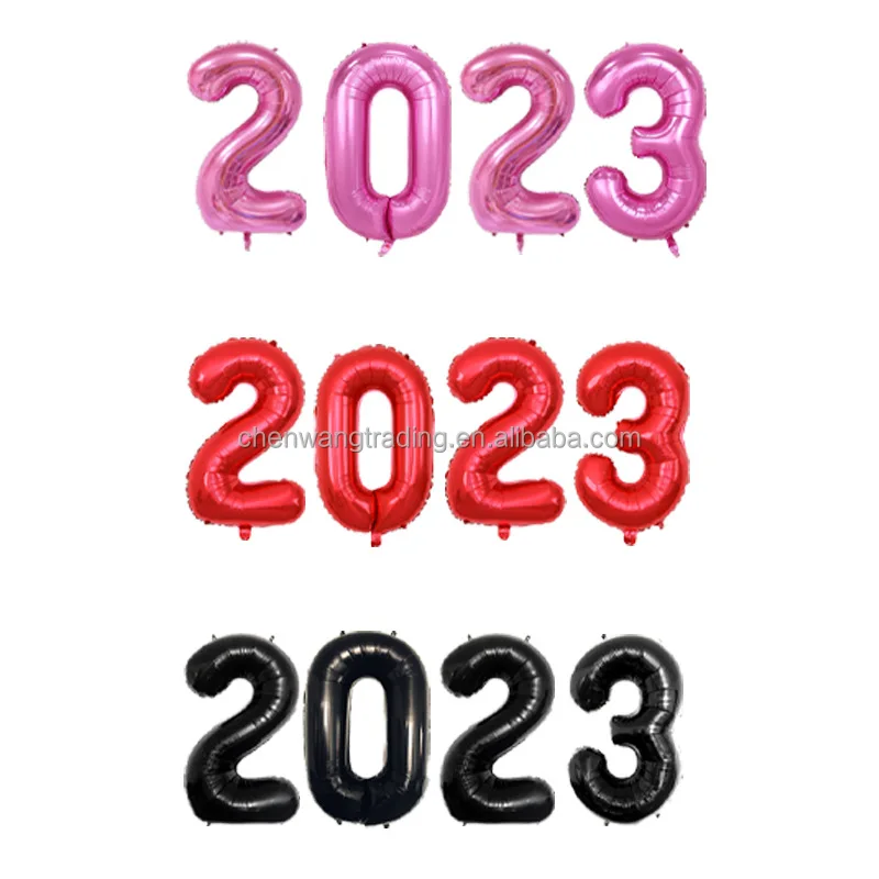 42 Inch Gold Silver 2025 Foil Number Balloons for New Year