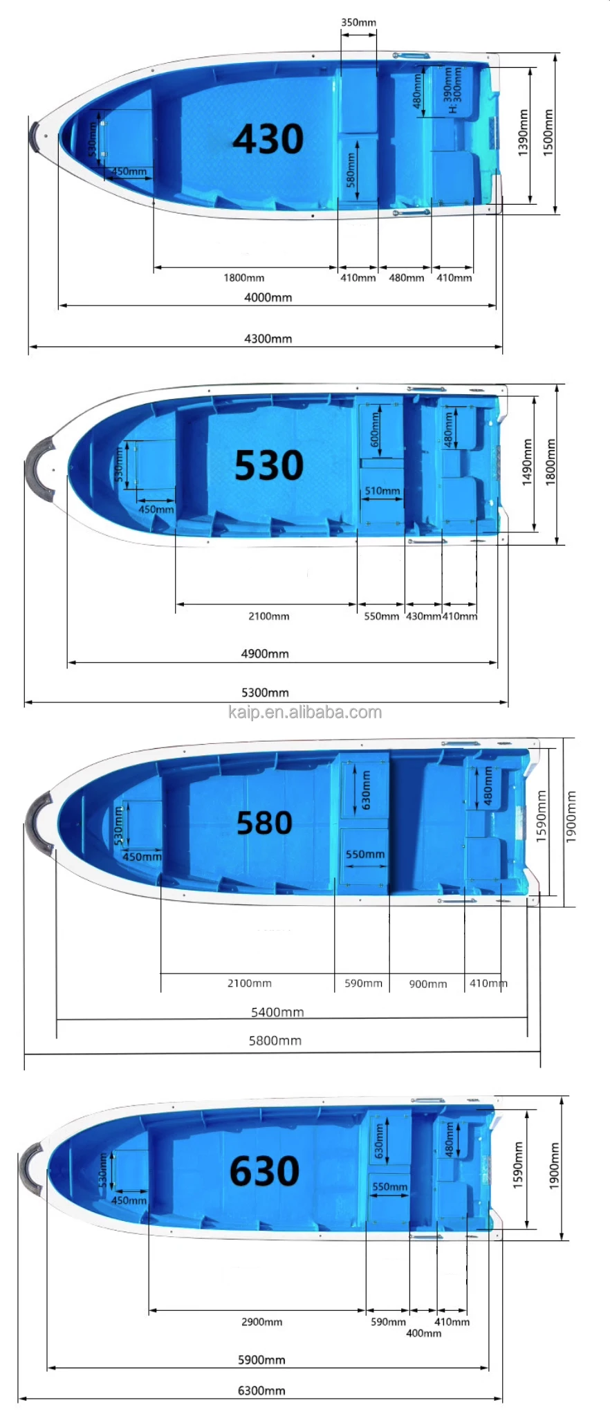 Customized Speed Boat - Durable Fiberglass Hull & 60HP Motor