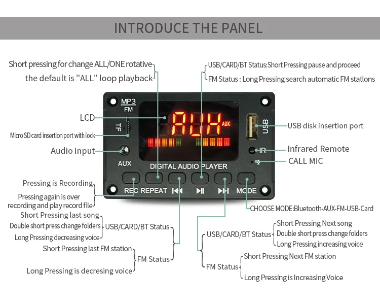 2X40W Bluetooth MP3 Player Power Amplifier Module Speaker