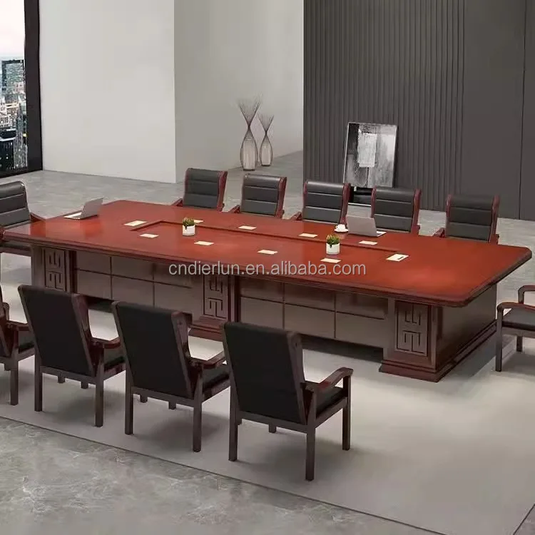 Factory Supply Large Painted Conference Table Solid Wood New Chinese ...