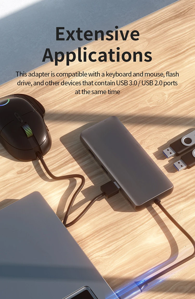 Netac Docking Station Laptop Type-c 3.0 Usb Hub 11 In 1 Multi-interface ...