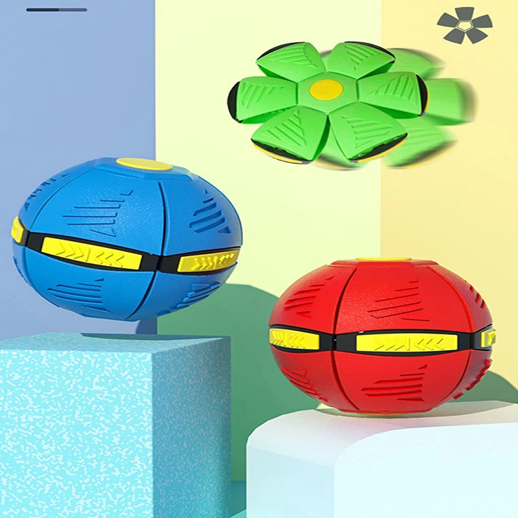 D065 Ufo Magic Ball Outdoor Sports Glowing Flat Throw Disc Toy Elastic ...