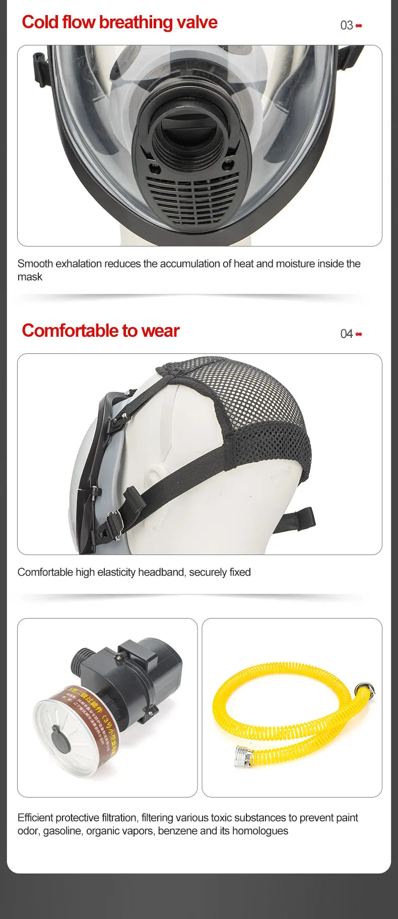 Portable Air Supplied Breathing Apparatus Custom Reusable Full Face ...