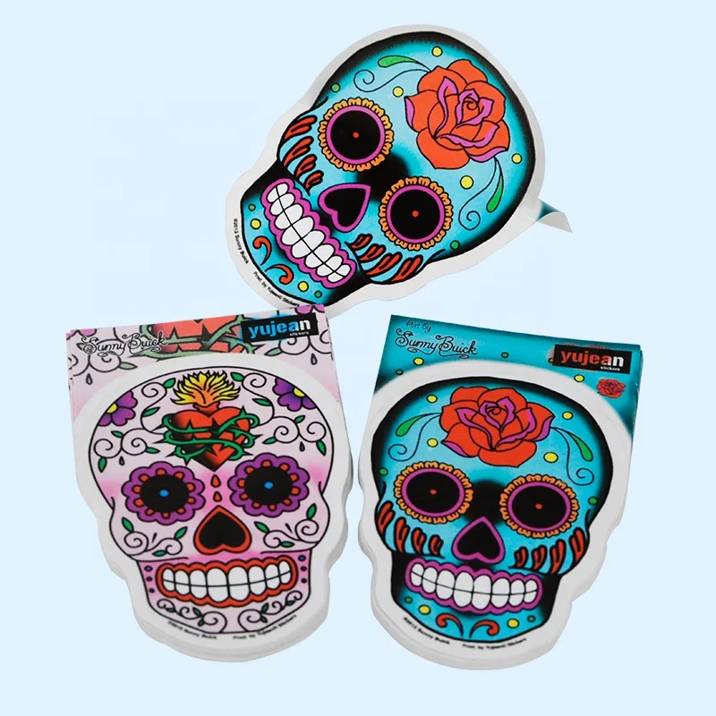 Custom Skull Face logo Decals Stickers for Bike Motorcycles Helmets ...