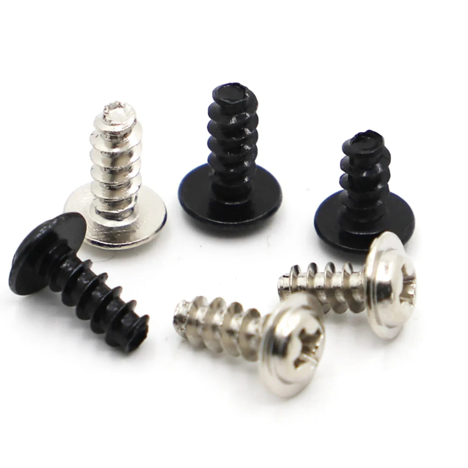 Black Round Head Flat End Screw M1.4 M1.7 M2 M2.3 M2.6 M3 M4 Pwb Nickel ...