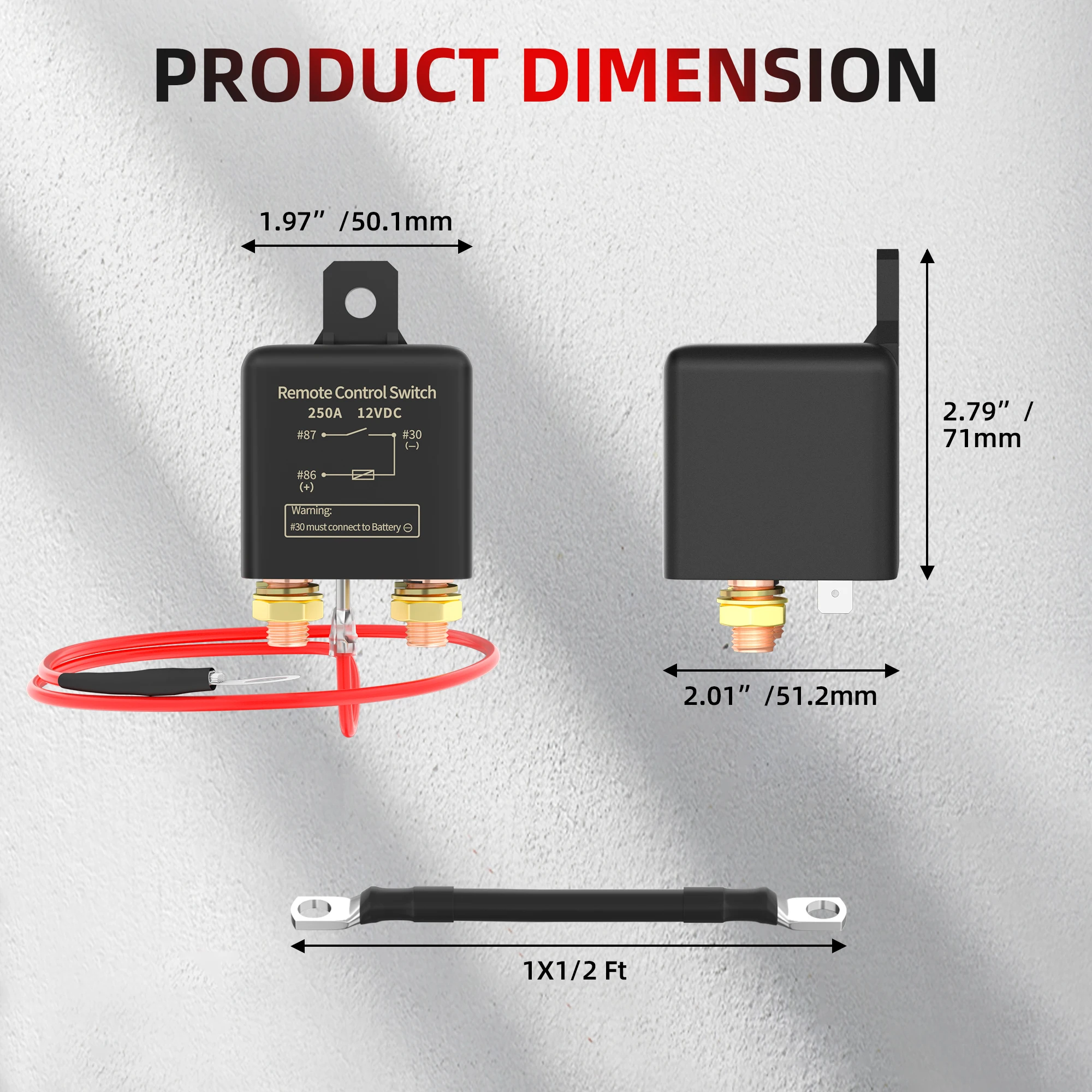 12V Remote Control Kill Switch for RV & Motorhome - 250A, OEM
