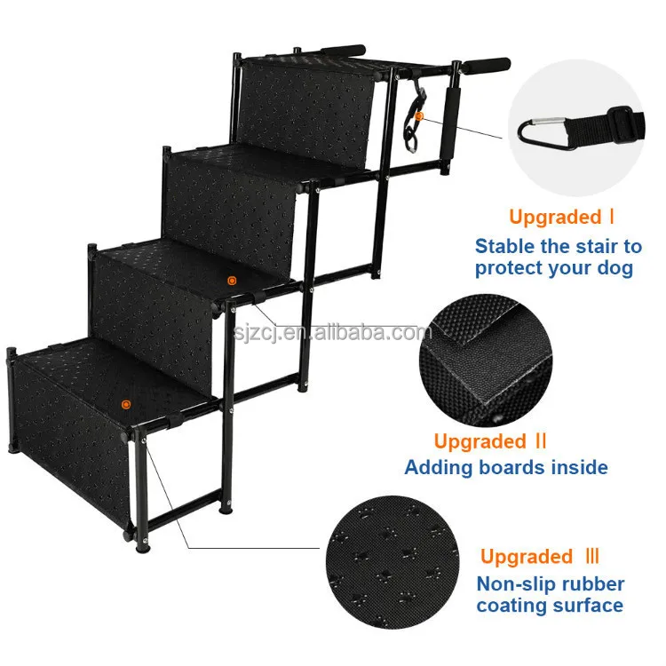 Foldable Dog Ramp Car Stairs Metal Collapsible Dog Stairs For Car - Buy ...