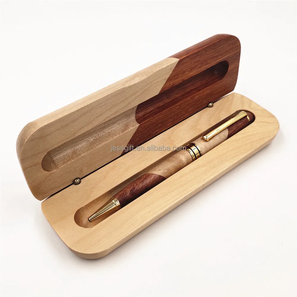 Custom Engraved Logo Luxury Wooden Pen with Box Set