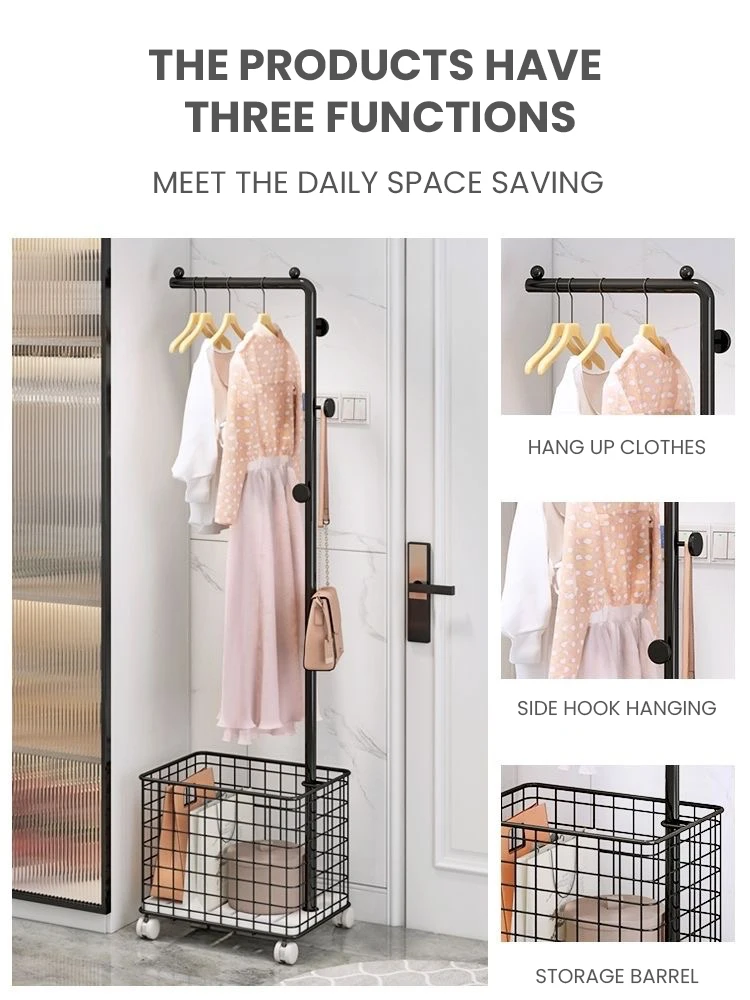 Moving Clothes Portable Garment Display Coat Hanger Stand With Wheels ...