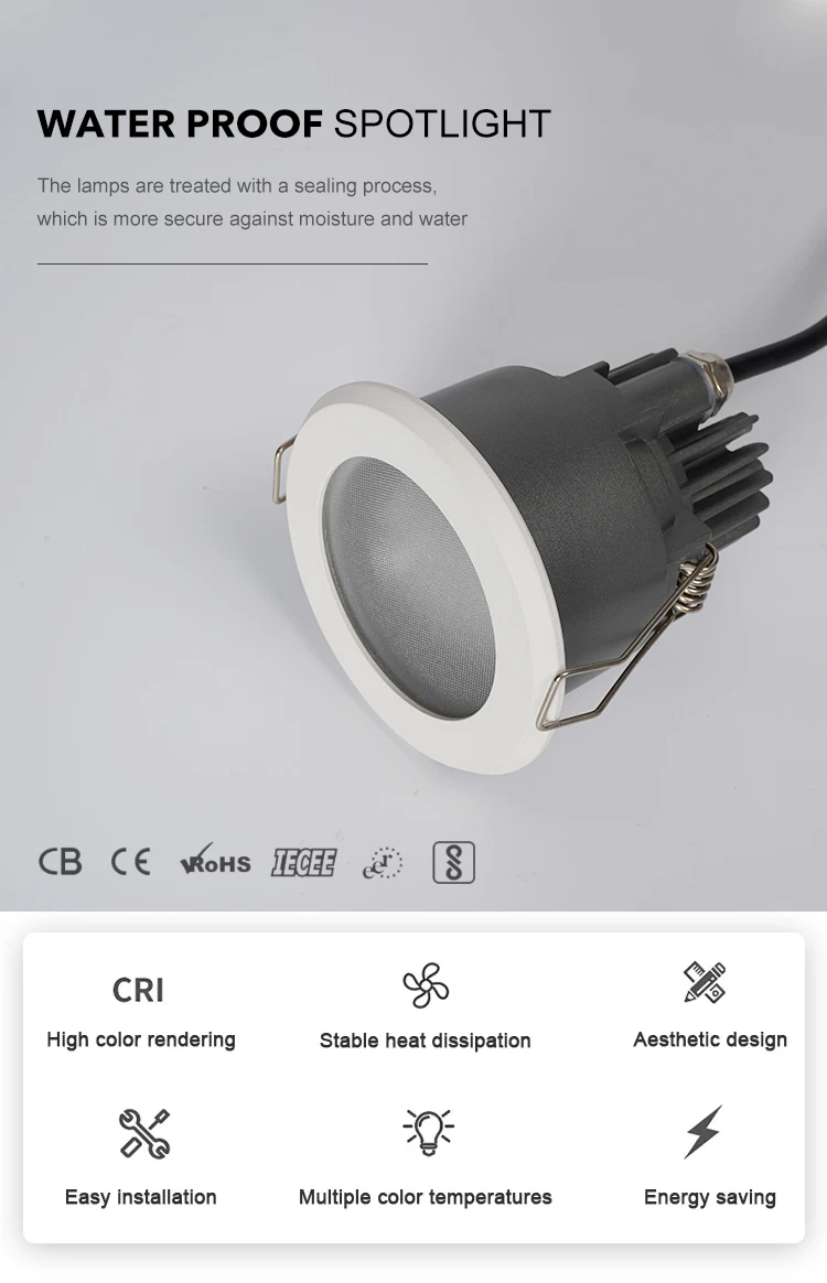 Ip65 Waterproof Adjustable Aluminium Recessed Mounted 10w Mini Cob Anti Glare Led Downlight ...
