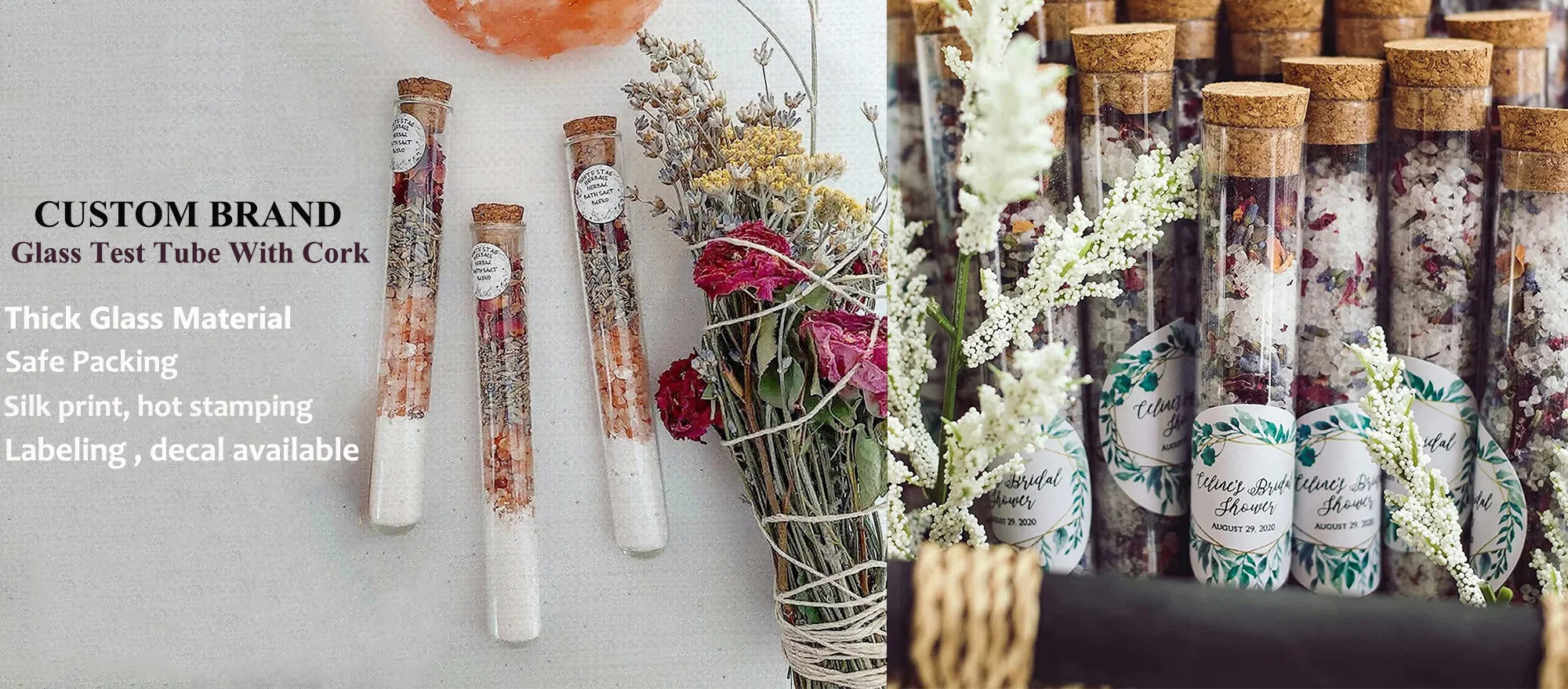 Borosilicate U-Shape Glass Test Tubes & Vials with Cork Stoppers - 3ml ...