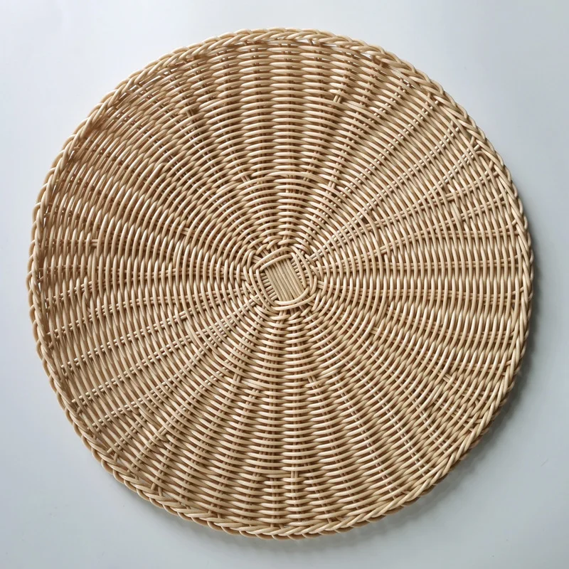 New Arrival Round Plastic Rattan Placemat Woven Table Placemats ...