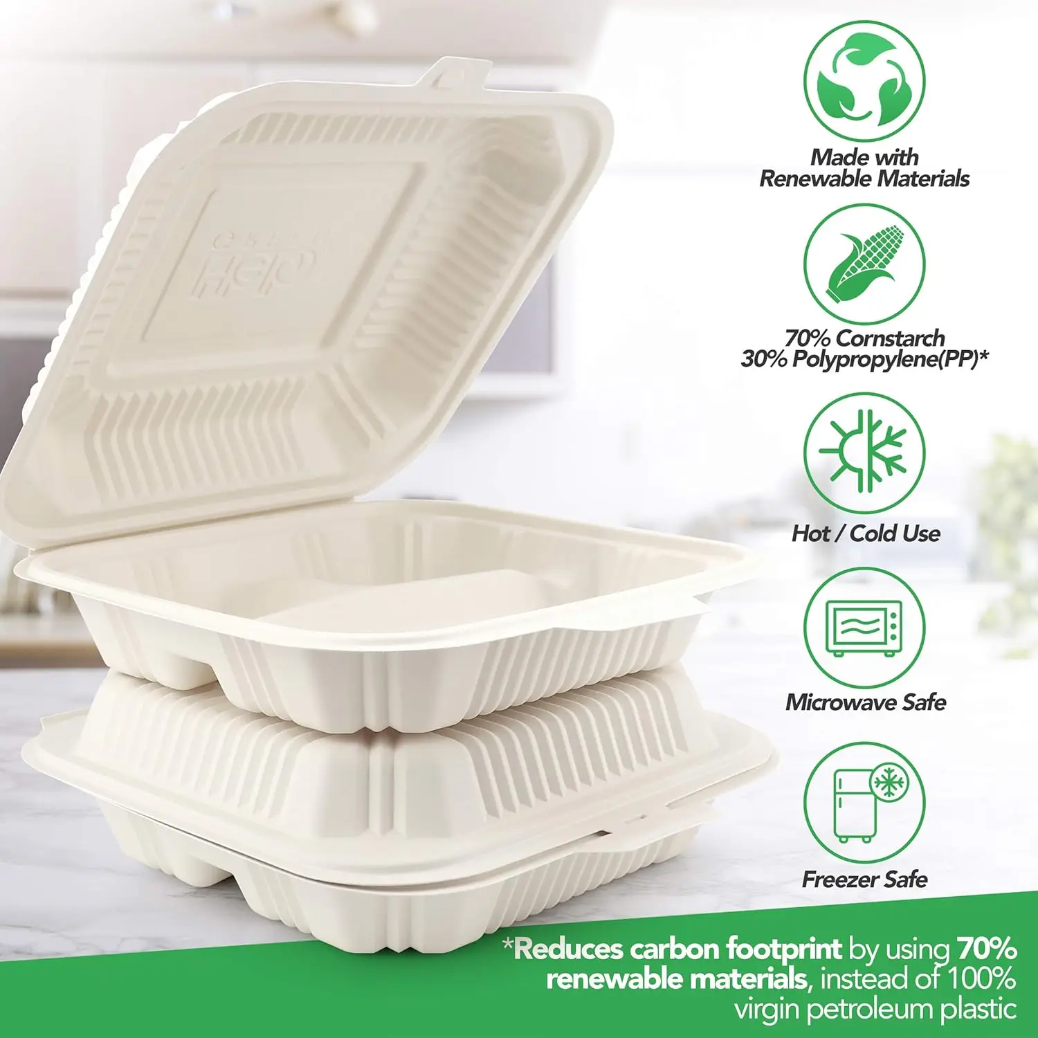 Disposable Cornstarch Trays Sealable Custom Biodegradable Foam Plastic ...